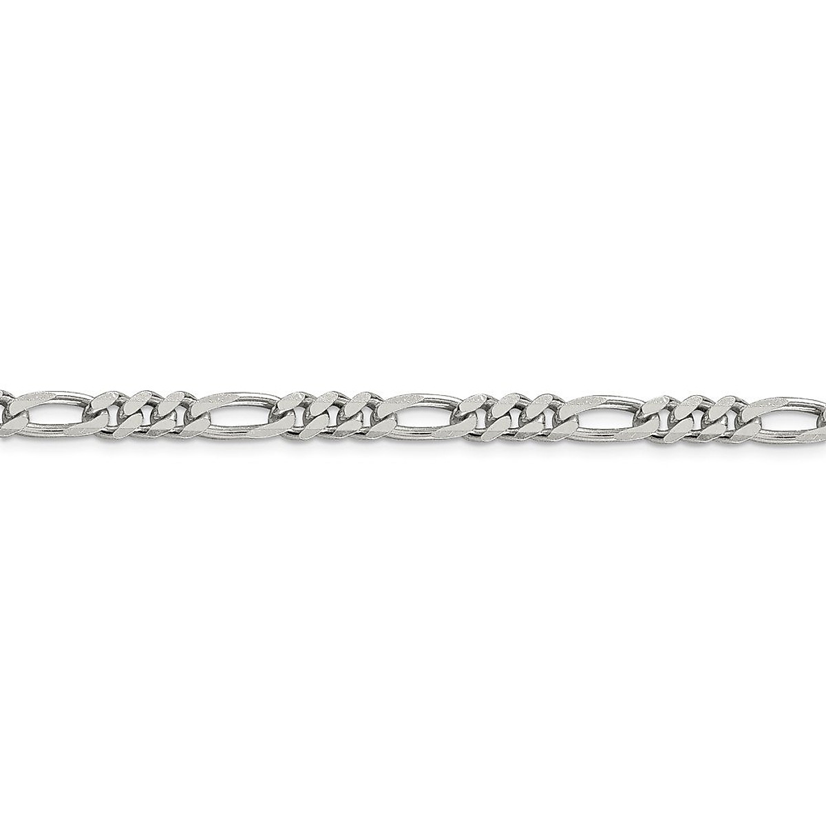Solid 925 Sterling Silver 5.5mm Figaro Chain Necklace - with Secure Lobster Lock Clasp 24"