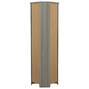 Inval 71" 5-Shelf Corner Bookcase, Gray Smoke Oak