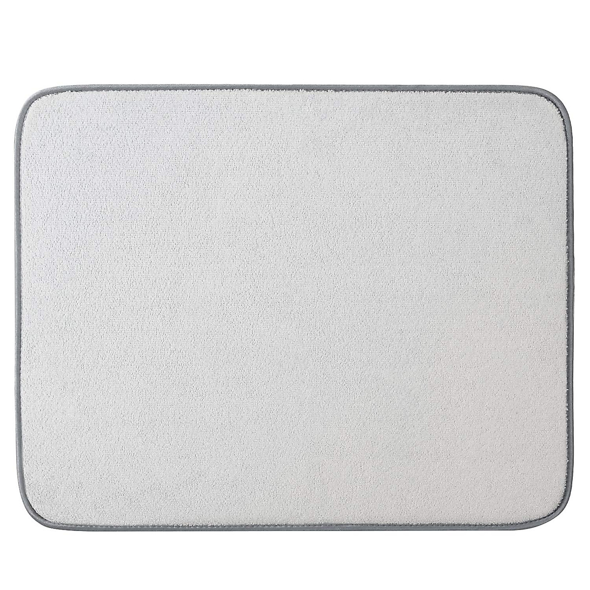 SUBEKYU Microfiber Dish Drying Mat for Kitchen Counter, Absorbent Dishes Drainer/Rack Pad for Countertop, 19.2 by 15.8 Inches (Rhombus), Grey, 1 Pack