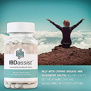 IBDassist™ - IBD Vitamins - Supports with malabsorption and GI Tract Inflammation - Crohn's and Colitis - Inflammatory Bowel