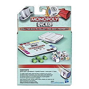 Hasbro Gaming Monopoly Diced Game, Easy to Learn Game, Quick Game, Portable Travel Board Game, Fast Game for Kids Ages 8 and Up