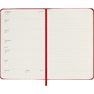 Moleskine Classic 12 Month 2023 Weekly Planner, Hard Cover, Pocket (3.5" x 5.5"), Scarlet Red