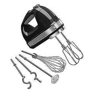 KitchenAid 9-Speed Digital Hand Mixer with Turbo Beater II Accessories and Pro Whisk - Onyx Black