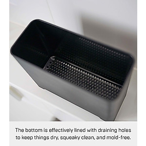 Yamazaki Home Tower Bathroom Storage Organizer Self-Draining Corner Shower Caddy For Shampoo Soap Or Cleaning Supplies, 6" - Abs Plastic -