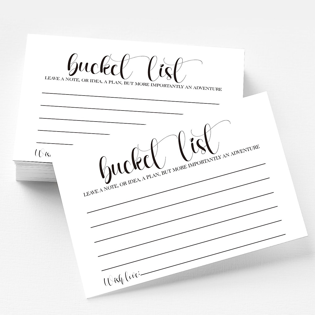 ETIKEDO 50 Bucket List Cards, Bucket List Suggestions Cards for Birthday Retirement Anniversary Party, Wedding, Bridal Shower Wedding Reception Activity, Adventurous Ideas Bucket List. 4" x 6"