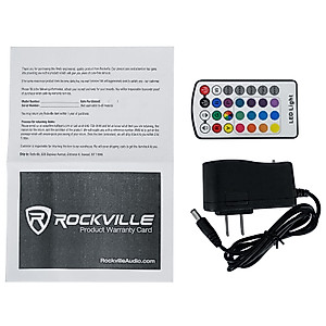 (2) Rockville Mini RF1 RGBWA+ DJ/Party LED Wash Lights (Steel) + RF Remotes