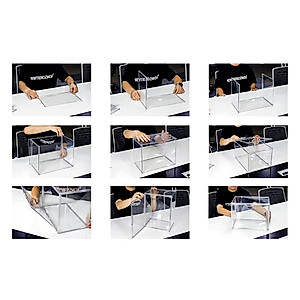 Cutora 9Pack Purse Organizer for Closet Clear Acrylic Display Case Handbag Storage Organizer Box with Magnetic Door Stackable Storage Bins with Dustproof Lid for Book Toys Shoes Cosmetic Collectibles