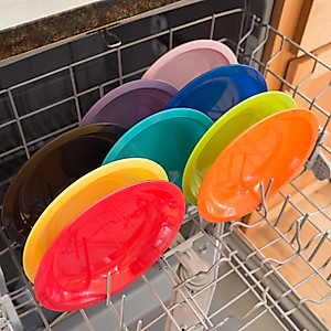 Youngever 7.5 Inch Plastic Plates, Small Kid Size, Kids Plates, Toddler Plates, Snack Plates, Microwave Safe, Dishwasher Safe, Set of 9 (Rainbow Colors)