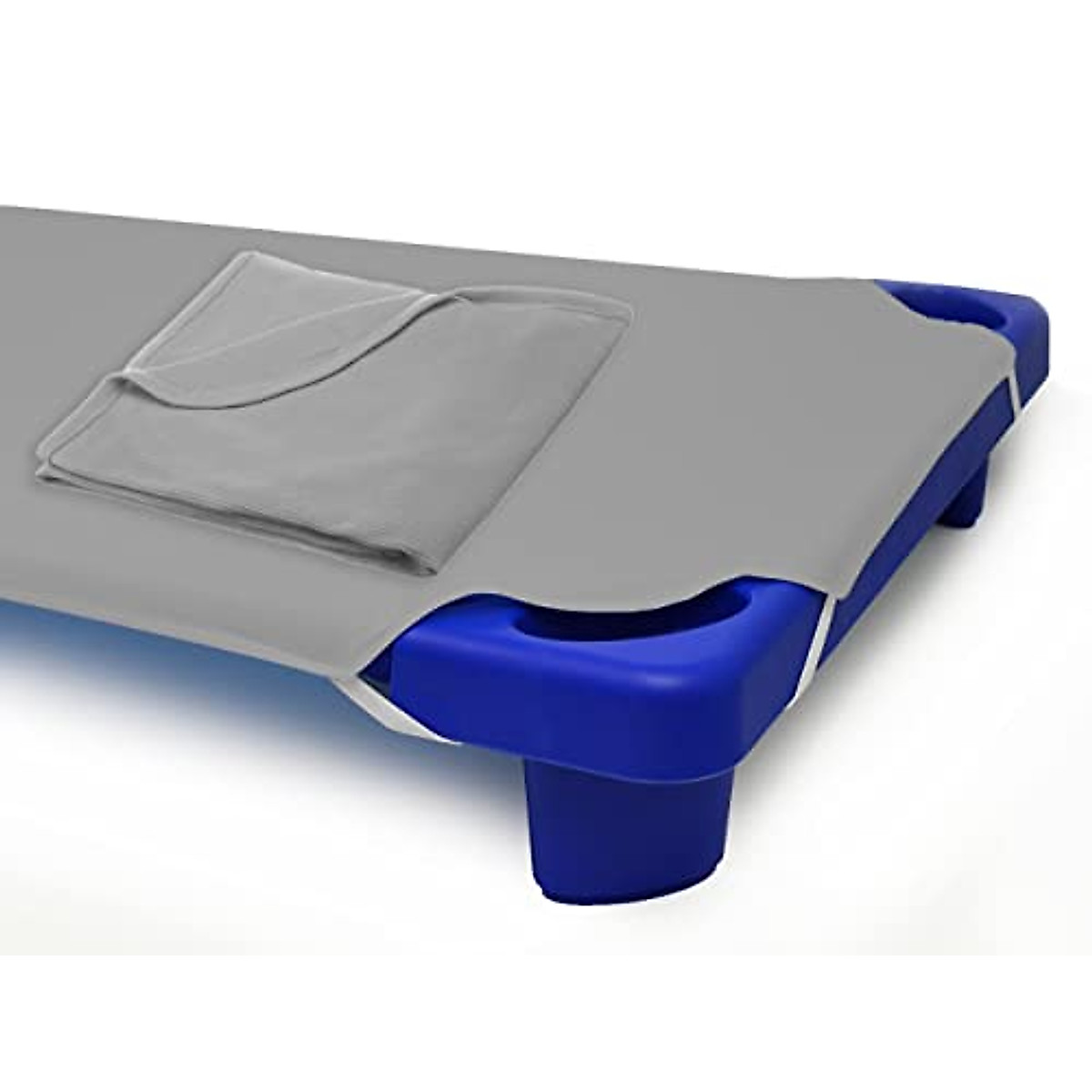 American Baby Company Preschool Bundle Set, a 23" x 51" Daycare/Preschool Cot Sheet and a 36" x 48" Toddler Blanket, Gray, for Boys and Girls