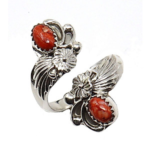 L7 Trading Adjustable Ring Featuring Red Spiney Oyster