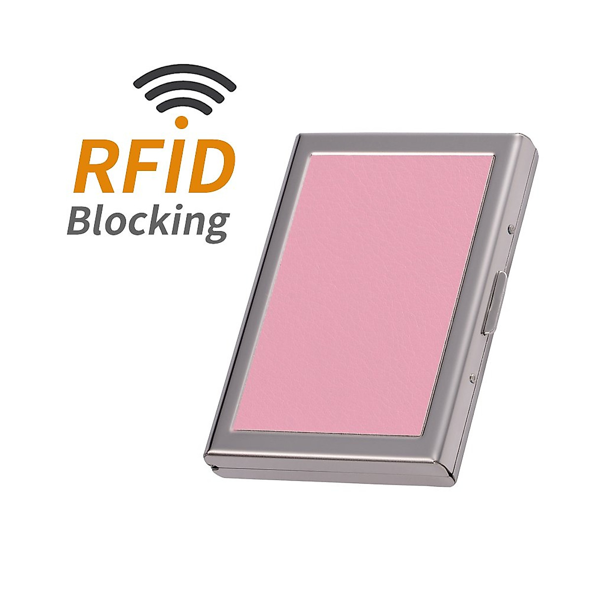 EASTNIGHTS RFID Credit Card Holder Metal Credit Card Case Wallet Business Card Holder for Women Men pink