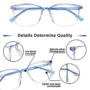 FONHCOO Blue Light Blocking Glasses Women Men TR90 Fashion Round Frame Transparent Eyewear Anti UV Glare Computer Blue light Glasses for Women Men