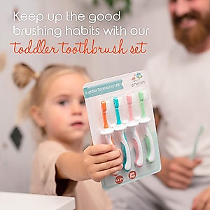 Cherish Baby Care Award-Winning Baby Toothbrush Set (3-24 months) - Baby Finger Toothbrush, Training Toothbrush & Toddler Toothbrush - BPA-Free Infant Toothbrush Set, Baby First Toothbrush Set (Teal)