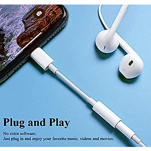 2 Pack [Apple MFi Certified] Lightning to 3.5 mm Headphone Jack Adapter, for iPhone 3.5mm Headphones/Earphones Jack Aux Audio Adapter Dongle for iPhone 14 13 12 11 XS XR X 8 7 iPad, Support All iOS