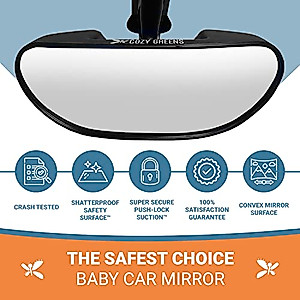 Rearview Baby Car Mirror Windshield Infant Front Facing, Shatterproof Child Safety Mirror, Adjustable Suction Cup (S) by COZY GREENS