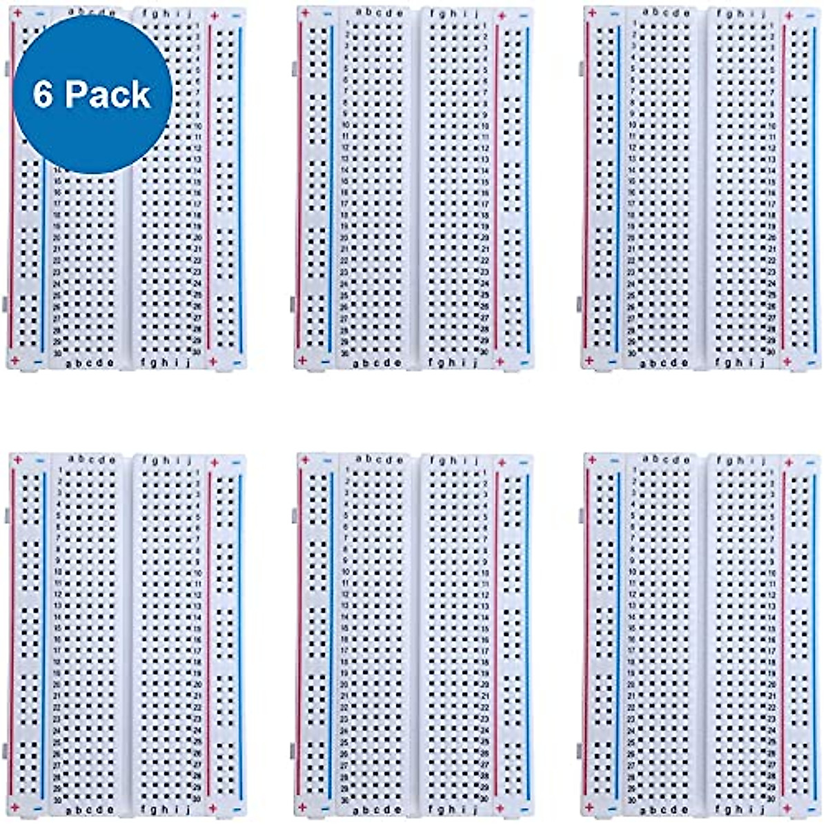 MMOBIEL 6pcs PCB 400 Points Solderless for Prototype Model Compatible with Arduino Home Projects Raspberry Pi 2 3 4 Distribution Connection Block Shield
