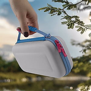 Orzly Case for Nintendo Switch Lite - Portable Travel Carry Case with Storage for Switch Lite Games and Accessories [Grey/Blue with a Tint of Pink Special Edition]