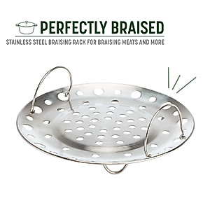 Goodful All-In-One Pot, Multilayer Nonstick, High Performance Cast Dutch Oven With Matching Lid, Roasting Rack And Turner, Made Without PFOA, Dishwasher Safe Cookware, 4.7-Quart, Linen