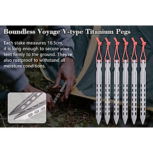 iBasingo 6pieces/Lot Ultralight Titanium Tent Pegs Outdoor Camping Tent Stakes for Sand Heavy Duty Portable Tent Nail for Garden Picnic A-Ti4008P