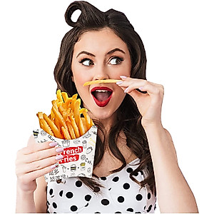 YAPULLYA 5 oz 50-Pack French Fry Containers Box Cups, Disposable Paperboard French Fries Holders, Kid's Snack Container for Party