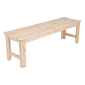Shine Company 4205N 5 Ft. Backless Wood Outdoor Garden Bench – Natural