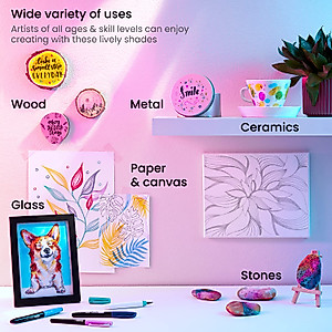 ARTEZA Colored Permanent Markers, Set of 40, Fine & Brush Tip Paint Pens