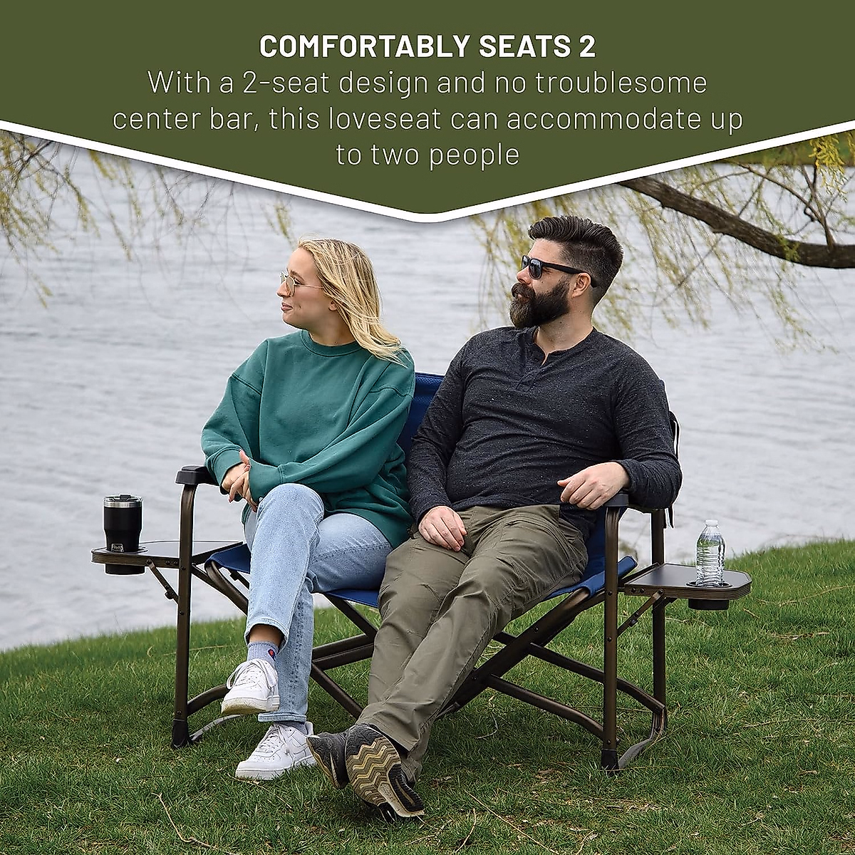 TIMBER RIDGE Director Chair, 16.54" x 37.8" x 35.04", Blue