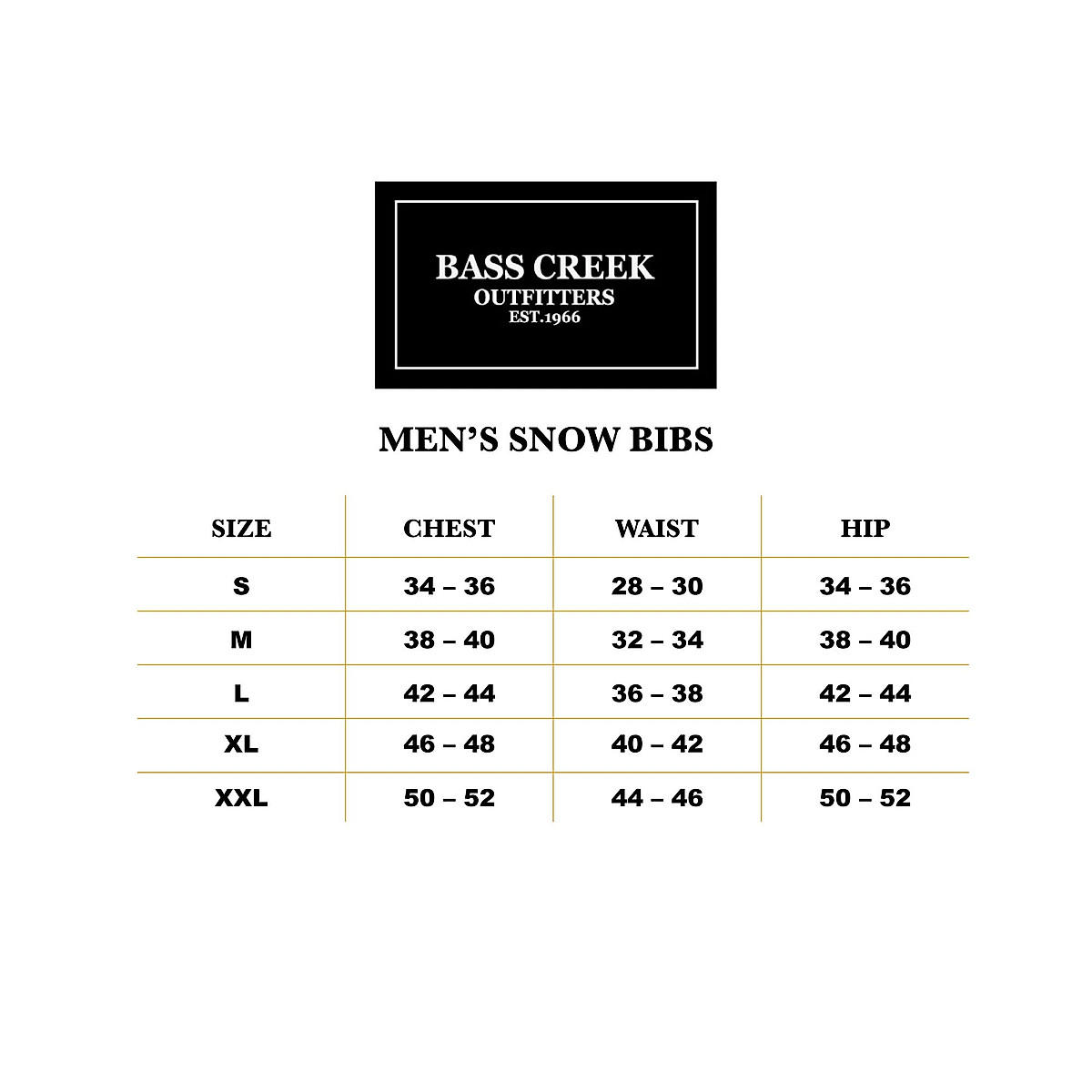 Bass Creek Outfitters Men's Snow Bib - Insulated Overall Ski Pants, Size X-Large, Black