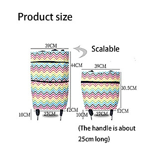 Shopping Bag with Wheels Foldable Shopping Cart Collapsible Trolley Bags Reusable Shopping Bags for Shoppings,Students,Women,Men