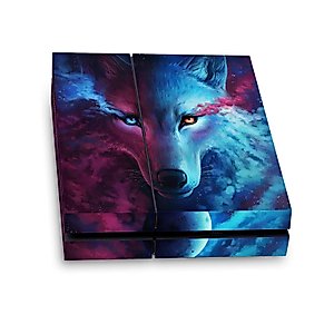 Head Case Designs Officially Licensed Jonas "JoJoesArt" Jödicke Wolf Galaxy Art Mix Matte Vinyl Sticker Gaming Skin Case Cover Compatible With Sony PlayStation 4 PS4 Console