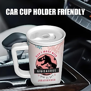 Gigi Tumbler Gift for Gigi For Mother's Day from Grandkids Gigis Gifts from Granddaughter Grandson - 40oz Funny Tumbler Dinosaur Cup -Unique Birthday Baby Christmas gifts for Gigis