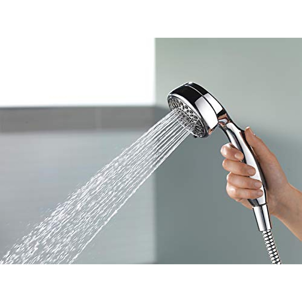 Delta Faucet 7-Spray Touch-Clean Hand Held Shower Head with Hose, Chrome 75700
