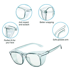 LASMEX Safety Glasses Goggles for women and men Anti-fog Glasses Protective Eyewear Clear Anti-Scratch/Anti-Blue Ray