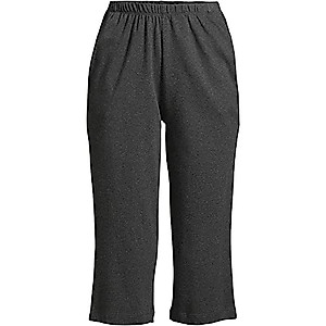 Lands' End Women s Sport Knit Capri Pants Dark Charcoal Heather Plus 2X