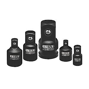 NEIKO 30249A 5 Piece Impact Socket Adapter Set, Standard SAE , 1/4, 3/8, 1/2" Cr-V Steel Impact Driver & Wrench Conversion Kit Socket Reducer, Locking Socket Adapter Set