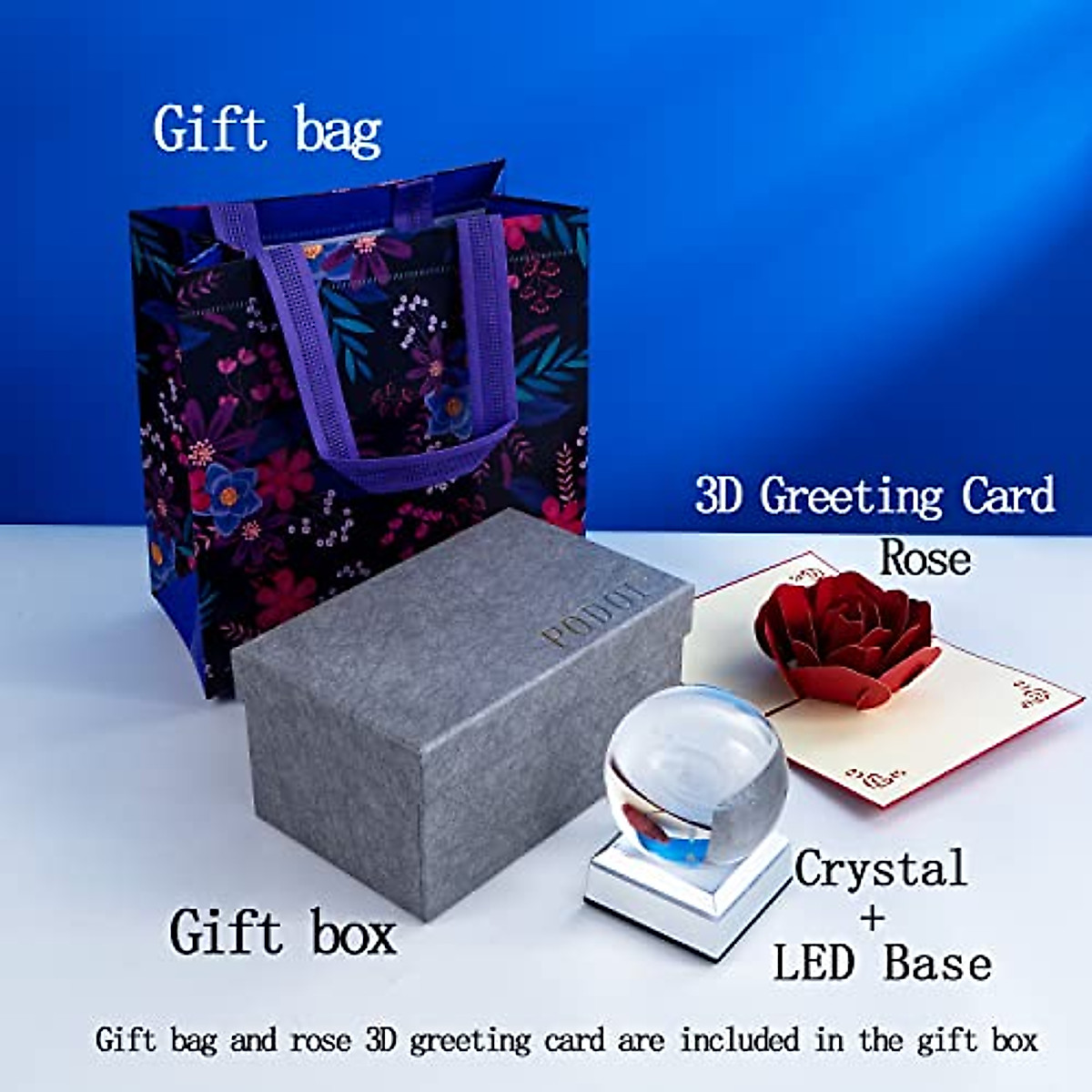 PODOI 3D Moon Crystal Ball, Birthday Christmas Astronomy Gifts for Kids, Gifts for Space Lovers, Presents for Children