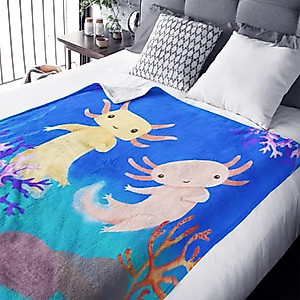 Axolotl Blanket - Cute Axolotl Blanket for Girls - Axolotl Fleece Throw Blanket - Axolotl Gift -Axolotl Stuff -Axolotl Girls Gift - Cute Kids Salamander Blanket - Just a Girl who loves axolotls