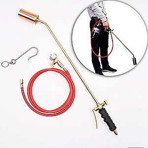 Propane Torch Weed,Burner Torch,Blow Torch,Weed Burner,Heavy Duty,500,000 BTU Flamethrower with Control Valve and 5.3FT Hose,for Garden,Roof Asphalt, BBQ,Road Marking,Snow Melting,Charcoal