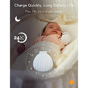 Momcozy Portable Sound Machine, Little Shell White Noise Machine with Crying Detection, 10 Soothing Sounds, Night Light, USB Rechargeable, for Travel On-The-Go Use, for Baby Kids Adults Sleeping