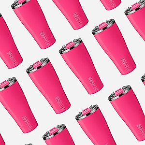 BrüMate Nav XL 32oz 100% Leak Proof Insulated Travel Tumbler with Magnetic BevLock™ Lid - Double Wall Cup-Holder Friendly Stainless Steel Mug (Neon Pink)