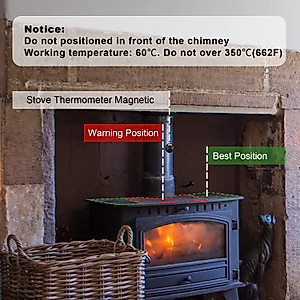 WESTLEY Wood Stove Fan Heat Powered, 4-Blade Fireplace Fan, Stove Fan for Wood/Log Burner/Fireplace, Increases 80% More Warm Air Than 2 Blade Fan, with Magnetic Thermometer
