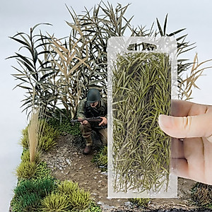 Warmtree Miniature Shrubs Model Bushes Long Shrub Diorama Trees Model Trees for Train Landscape Railroad Scenery Sand Military Layout Model, Green