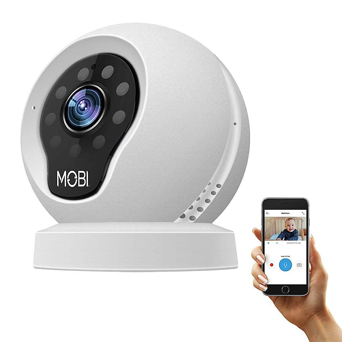 MobiCam WiFi Wireless Baby Camera Monitor, Hd Surveillance Video, Two-Way Talk, Night Vision Motion, Remote Surveillance Cam System and Smart Home Starter Kit