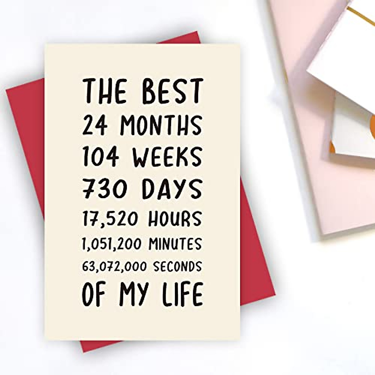 Alzombi 2nd Anniversary Card, Sweet Second Anniversary Card for Him or Her, The Best 2 Years of My Life