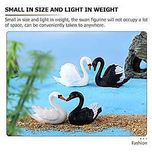 ARTIBETTER 8pcs Swan Micro Landscape Swan Miniature Mini Swan Figurines Black Swan Figurine Garden Swan Statue Swan Cake Decoration Plastic Animals Wildlife Figurines Doll PVC Lovers Desktop
