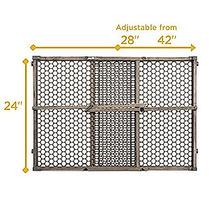Safety 1st Vintage Wood Baby Gate with Pressure Mount Fastening (Gray)