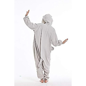 Sqlszt Animal Onesie Adult One Piece Pajamas Unisex Cosplay Costume for Women Men XL Grey