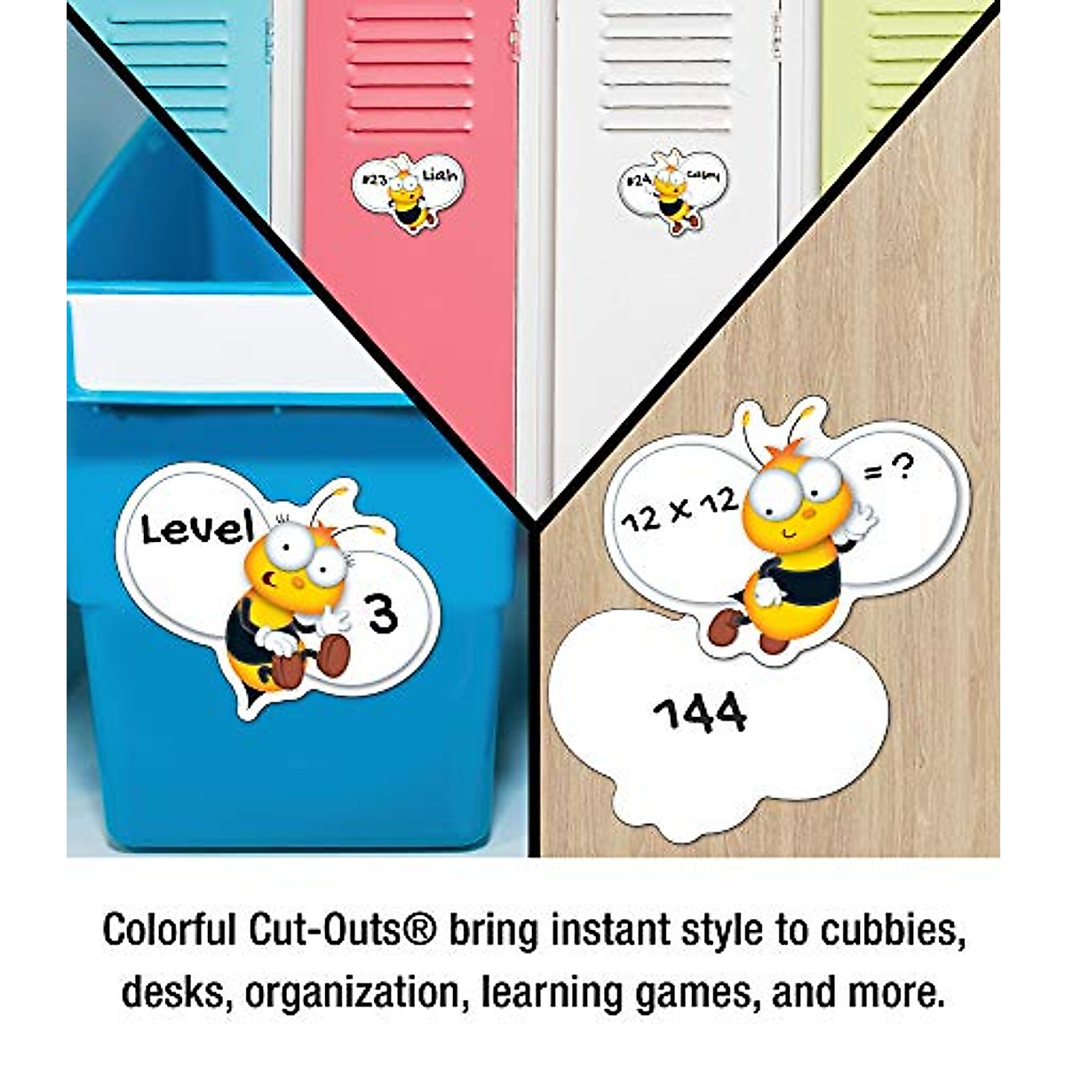 Carson Dellosa 45-Piece Buzz-Worthy Bee Bulletin Board Cutouts, Bumble Bee Cutouts for Bulletin Board, Spring Classroom Décor, Elementary and Seasonal Classroom Décor