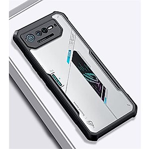 GIMENOHIG Four Corners Anti-Drop Case for Asus ROG Phone 6/6 Pro, Silicone PC Hybrid Shock and Drop Protection (Black)