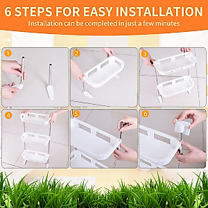 Gesura Over Toilet Storage Rack Self Adhesive Toilet Shelf Bathroom Organizer Shelf Above Toilet Shelf Bathroom Storage Bathroom Shelves Over Toilet Laundry Shelf Above Toilet Shelf, 3 Tier White